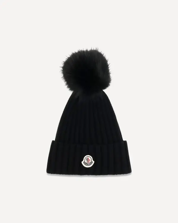 Moncler Wool Hat With Pon Pon