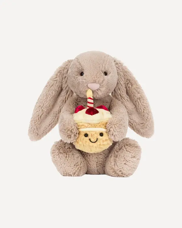 JELLYCAT Bashful Bunny With Birthday Cake Plush Toy