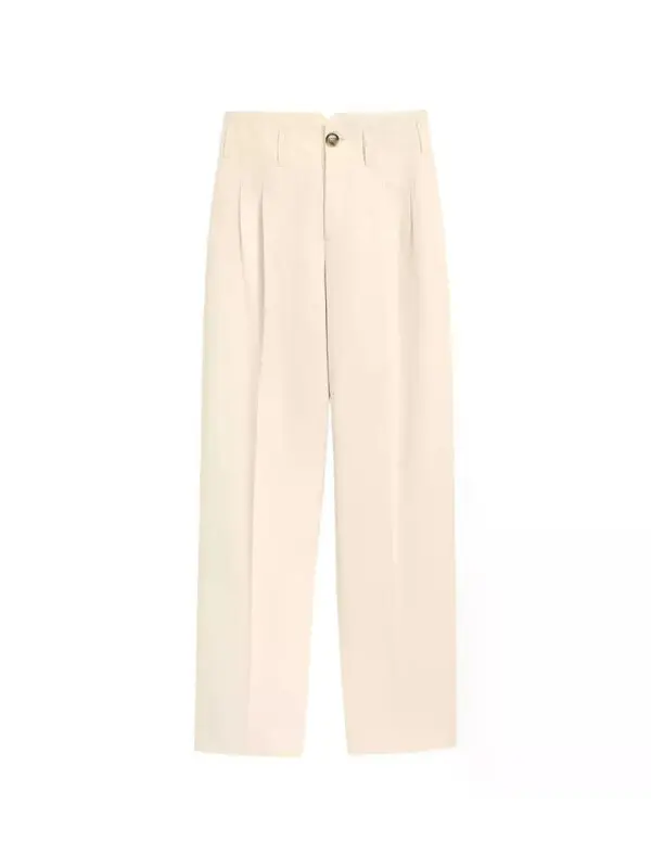 AMI Paris Cotton And Linen Two Pleats Trousers