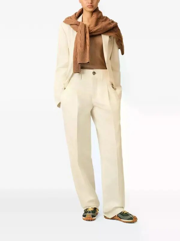 AMI Paris Cotton And Linen Two Pleats Trousers