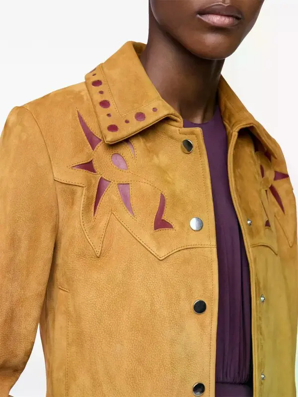 Rabanne Suede Graphic-detail Jacket