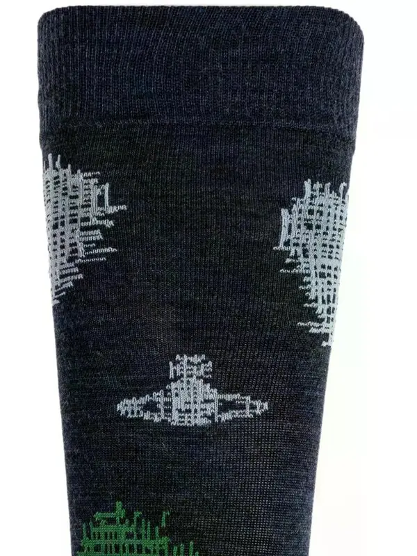 VIVIENNE WESTWOOD Orb-motif Intarsia-knit Socks