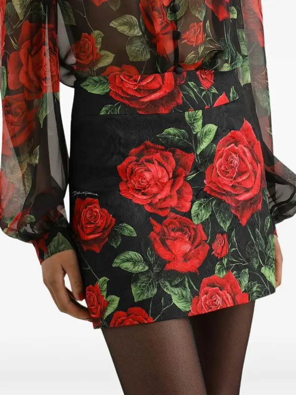 Dolce & Gabbana Mini Gonna Stampa Rose
