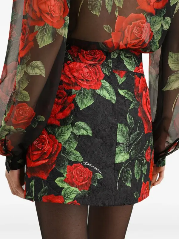 Dolce & Gabbana Mini Gonna Stampa Rose