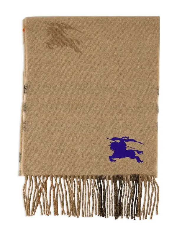 Burberry Sciarpa Reversibile In Cashmere Check Con Cavaliere