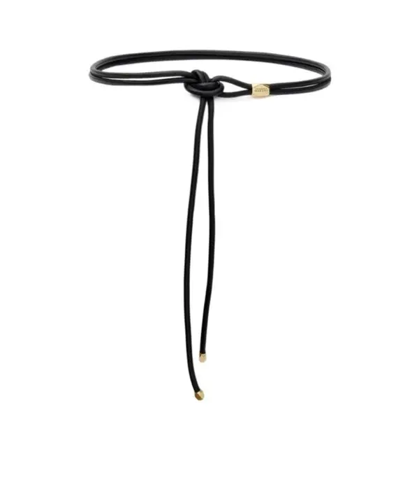 Isabel Marant Étoile Silvia Logo Engraved Belt - Black/gold