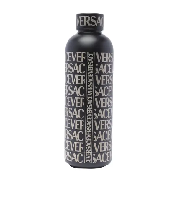 Versace Logo Printed Water Bottle - Black
