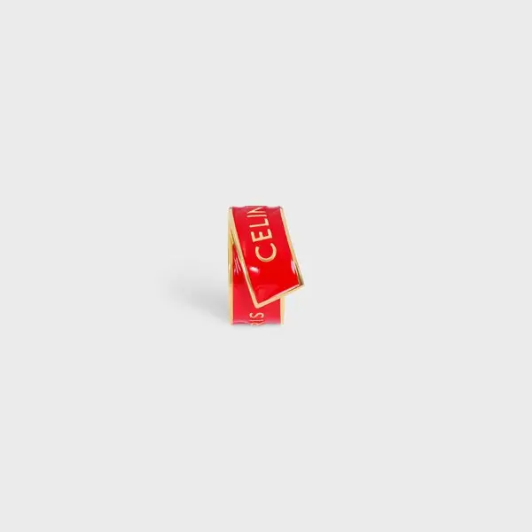 Celine Enamel And Gold Finish Brass Ring