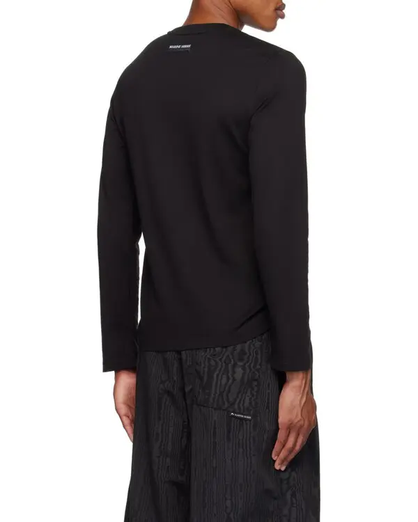 MARINE SERRE Logo Embroidered Long Sleeved T-shirt