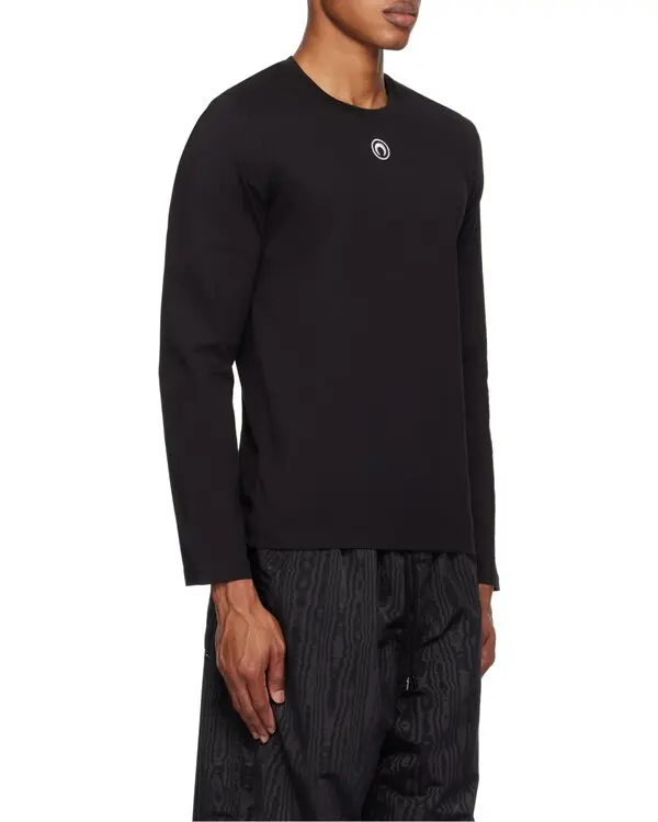 MARINE SERRE Logo Embroidered Long Sleeved T-shirt