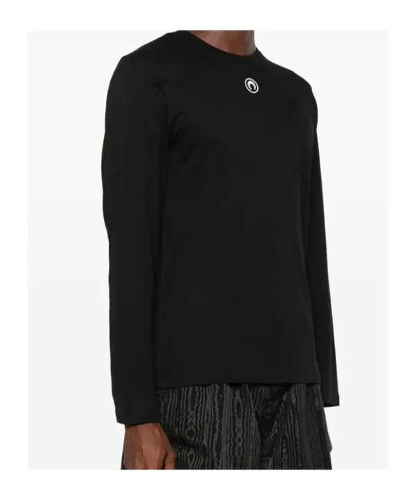 MARINE SERRE Logo Embroidered Long Sleeved T-shirt