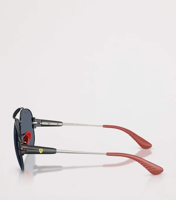 Ray-ban Scuderia Ferrari Collection Aviator Sunglasses - Black
