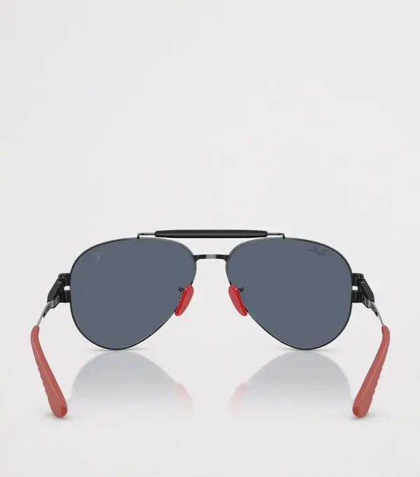 Ray-ban Scuderia Ferrari Collection Aviator Sunglasses - Black