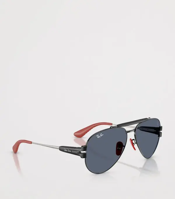 Ray-ban Scuderia Ferrari Collection Aviator Sunglasses - Black