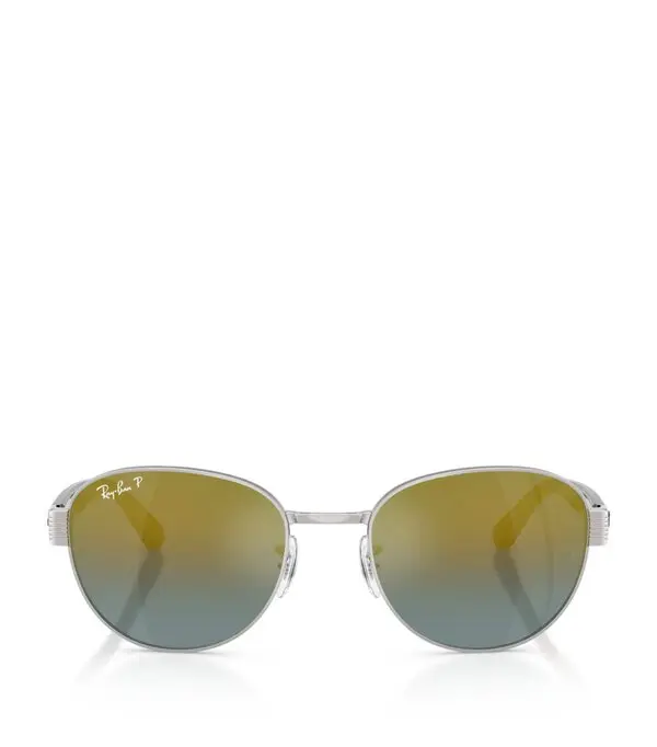 Ray-ban Rb3766 Polarized+ Square Sunglasses - Silver