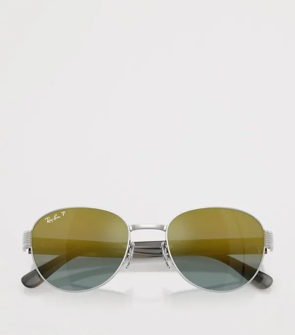 Ray-ban Rb3766 Polarized+ Square Sunglasses - Silver