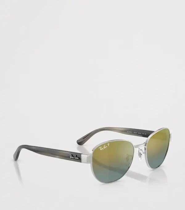 Ray-ban Rb3766 Polarized+ Square Sunglasses - Silver