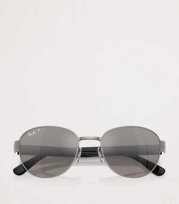 Ray-ban Polarized+ Lenses Square Frame Sunglasses - Grey
