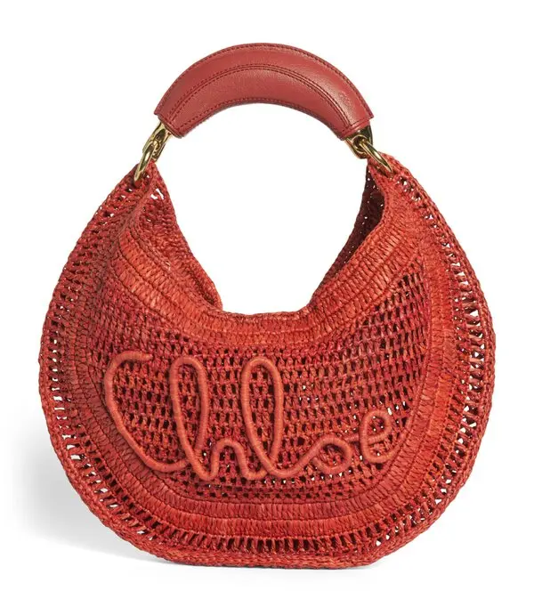 Chloé Raffia Summer Banana Shoulder Bag