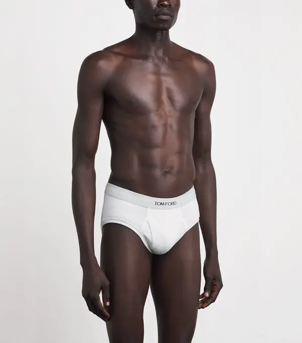TOM FORD Stretch-cotton Logo Briefs