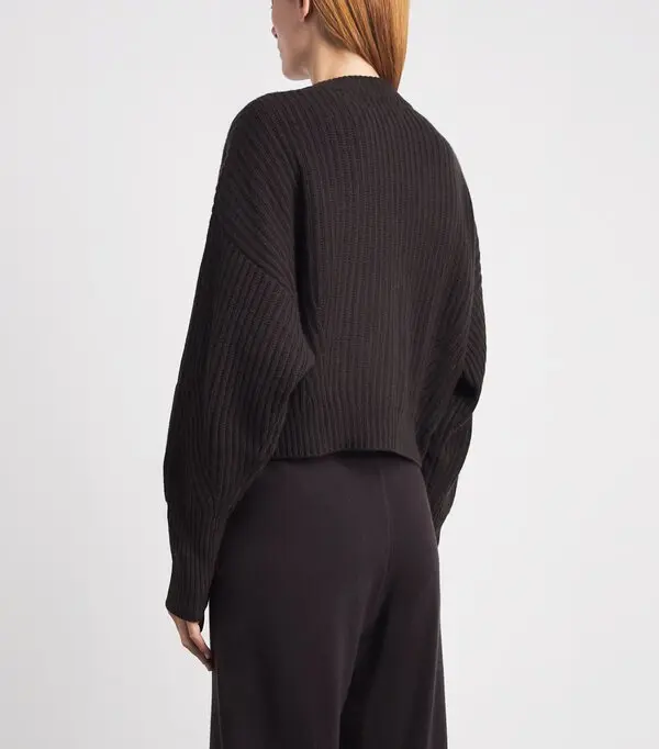 Le Kasha Organic Cashmere Cropped Cardigan With V-neck - Purple