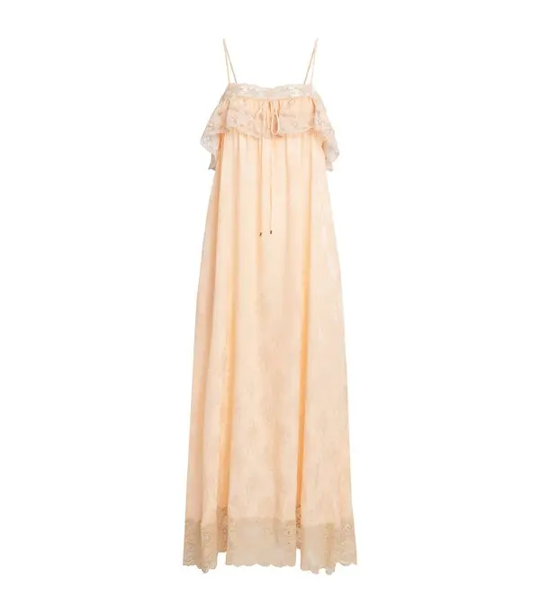 Chloé Silk Floral Jacquard Maxi Dress