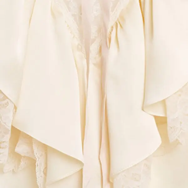 Chloé Ruffled Silk Top With Lace Trim
