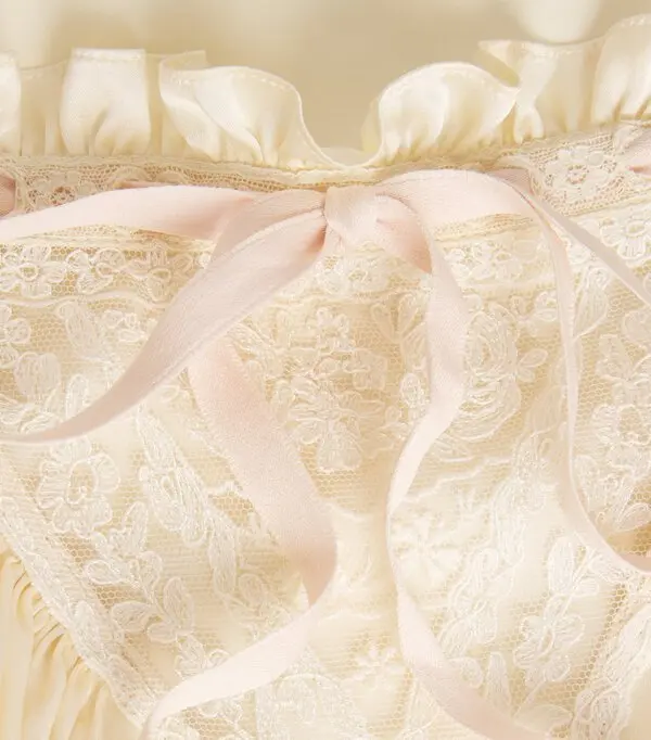 Chloé Ruffled Silk Top With Lace Trim