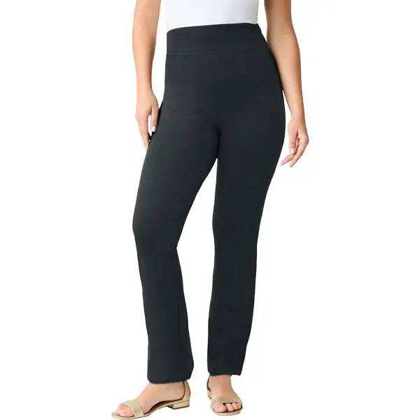 Roaman's Essential Stretch Yoga Pant - Heather Charcoal