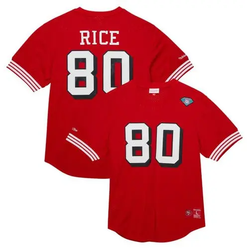 Mitchell & Ness Jerry Rice San Francisco 49ers Retired Player Name & Number Mesh Top - Scarlet