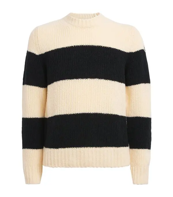 Moncler Wool-blend Stripe Crew Neck Sweater