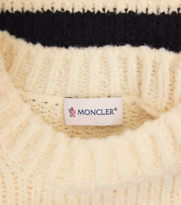 Moncler Wool-blend Stripe Crew Neck Sweater