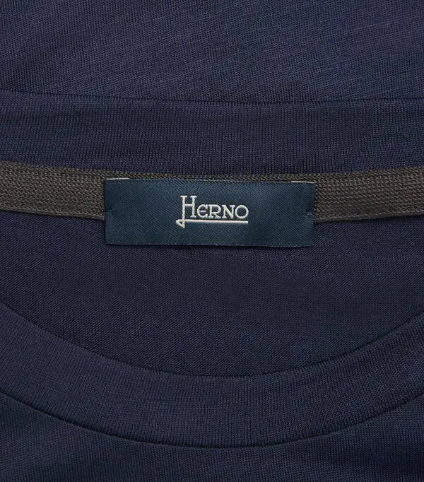 Herno Wool Logo T-shirt - Navy