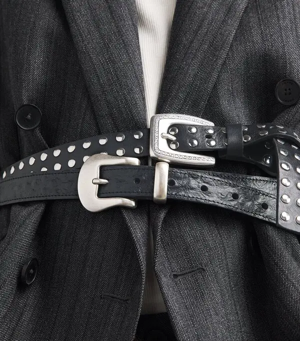 MOLEBO Embossed Leather Western Belt