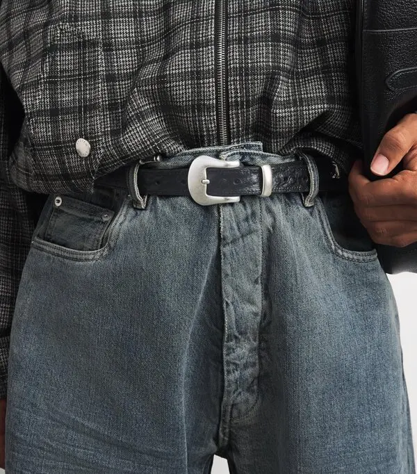 MOLEBO Embossed Leather Western Belt