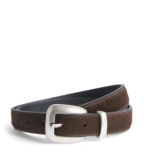 MOLEBO Pony Hair Western Belt - Brown