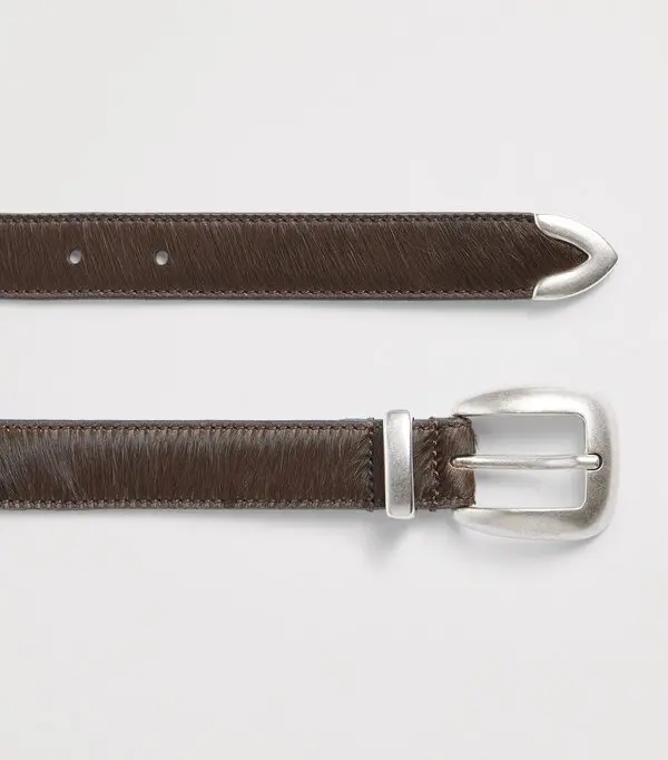MOLEBO Pony Hair Western Belt - Brown