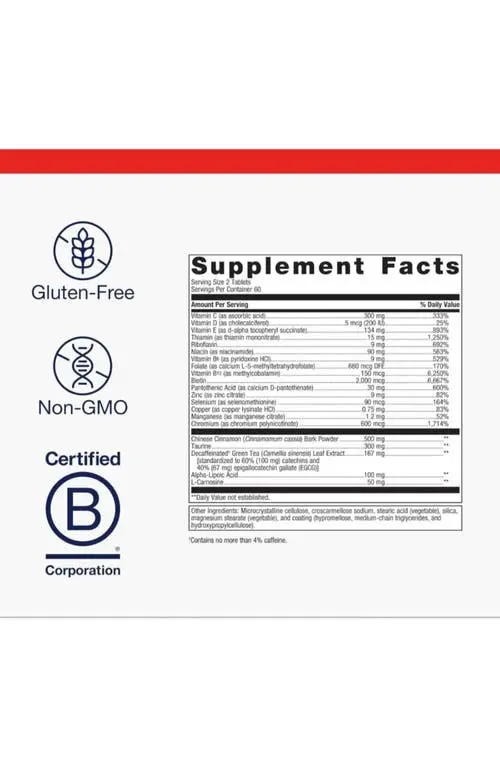 METAGENICS Advanced Carbohydrate Metabolism Support Supplement 120 Count