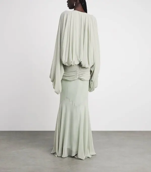 DE LA VALI Chiffon Eulalia Maxi Dress