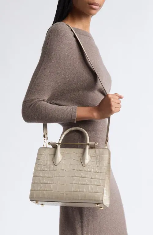 Strathberry Midi Croc Embossed Tote