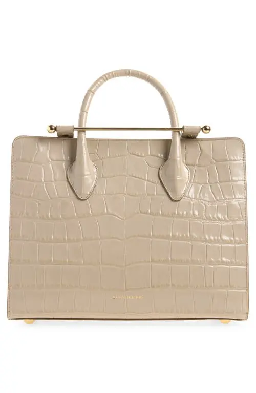 Strathberry Midi Croc Embossed Tote