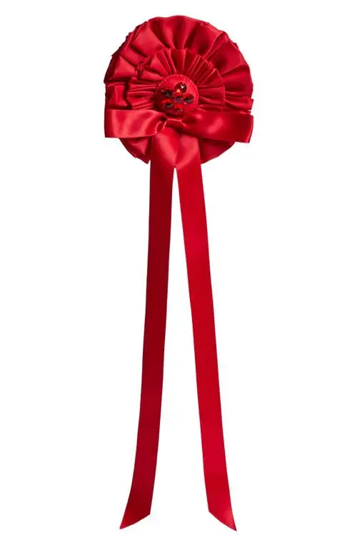 Simone Rocha Ribbon Rosette Bag Charm - Red/red