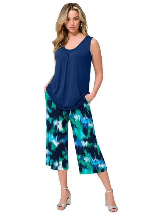 Roaman's Ultra Drape Tank Top - Evening Blue