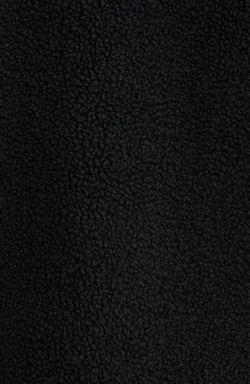 UGG Nikia Fleece Jacket With Oversized Collar And Whipstitched Trim - Black