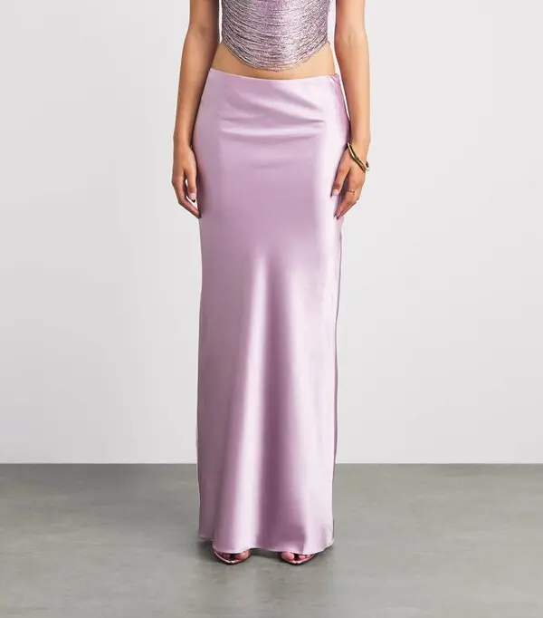 Cult Gaia Silk Chantel Maxi Skirt - Green