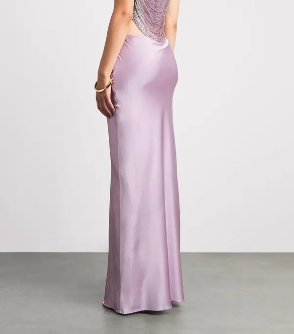 Cult Gaia Silk Chantel Maxi Skirt - Green