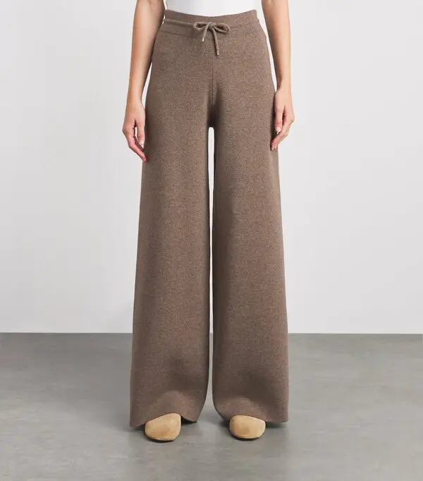 Agnona Cashmere Wool Silk Wide-leg Trousers