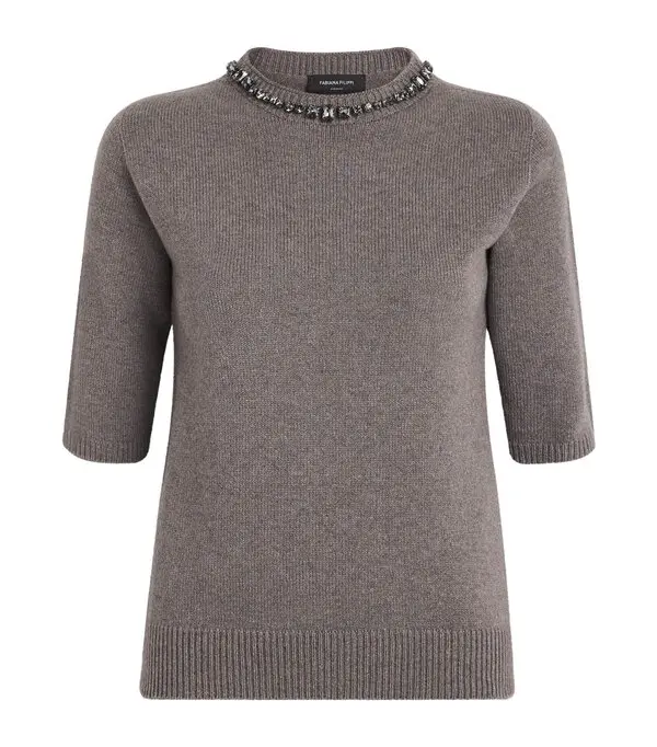 Fabiana Filippi Virgin Wool-silk-cashmere Embellished Sweater
