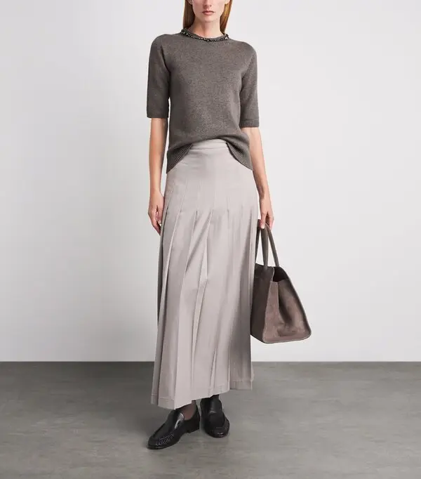 Fabiana Filippi Virgin Wool-silk-cashmere Embellished Sweater