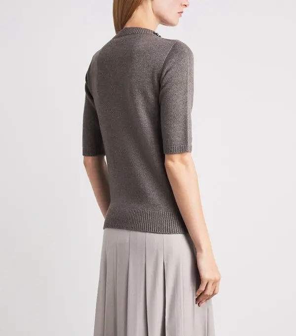 Fabiana Filippi Virgin Wool-silk-cashmere Embellished Sweater